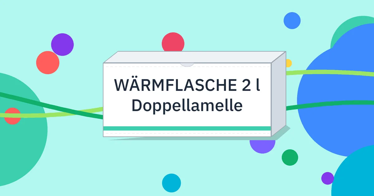 Symbolbild: Packung mit der Aufschrift WÄRMFLASCHE 2 l Doppellamelle (PZN 01740360) – Verfügbarkeit und Bezug in Apotheken in Frankfurt am Main