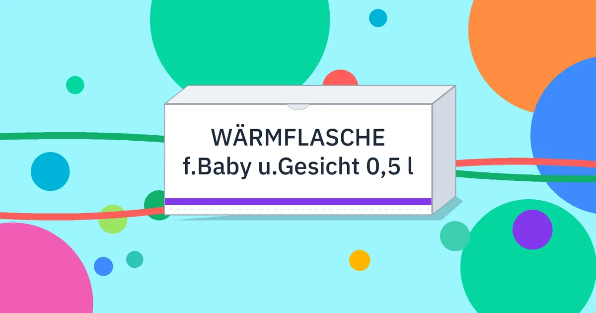 Symbolbild: Packung mit der Aufschrift WÄRMFLASCHE f.Baby u.Gesicht 0,5 l (PZN 06344717) – Verfügbarkeit und Bezug in Apotheken in Frankfurt am Main