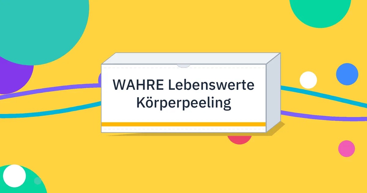 Symbolbild: Packung mit der Aufschrift WAHRE Lebenswerte Körperpeeling (PZN 20646678) – Verfügbarkeit und Bezug in Apotheken in Frankfurt am Main
