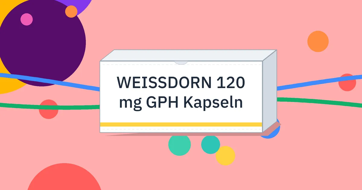 Symbolbild: Packung mit der Aufschrift WEISSDORN 120 mg GPH Kapseln (PZN 03461983) – Verfügbarkeit und Bezug in Apotheken in Frankfurt am Main