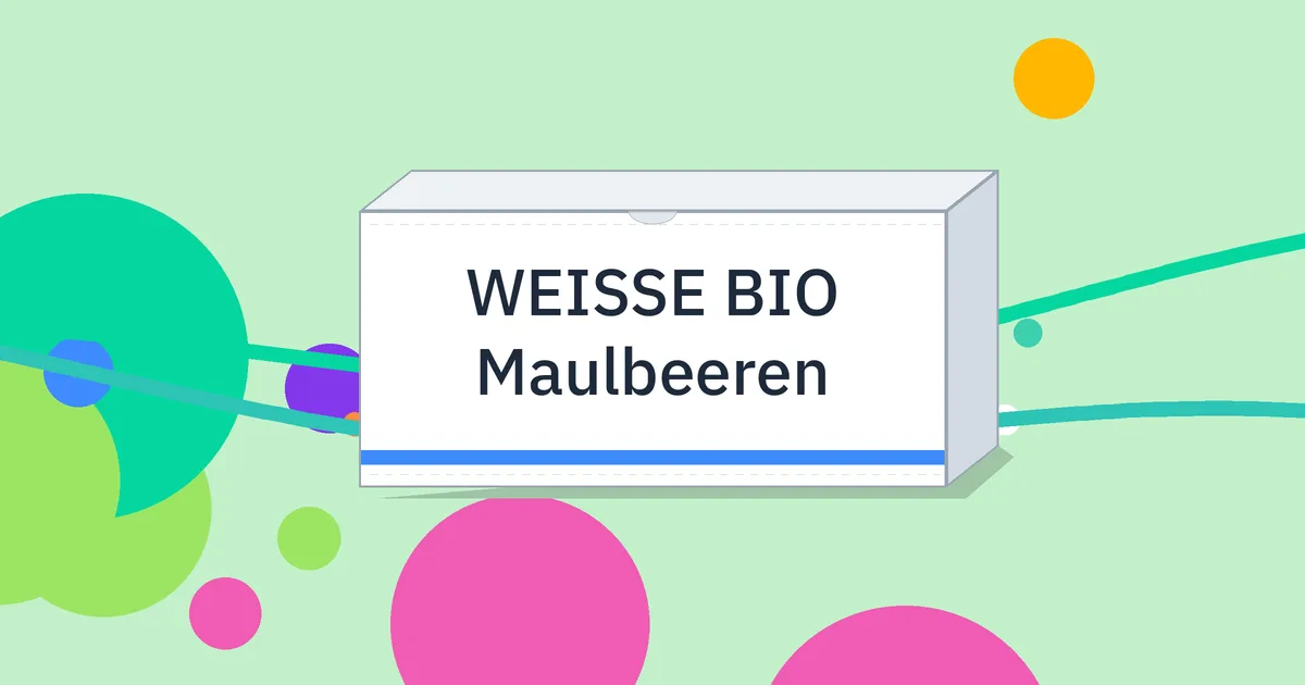 Symbolbild: Packung mit der Aufschrift WEISSE BIO Maulbeeren (PZN 10115448) – Verfügbarkeit und Bezug in Apotheken in Frankfurt am Main