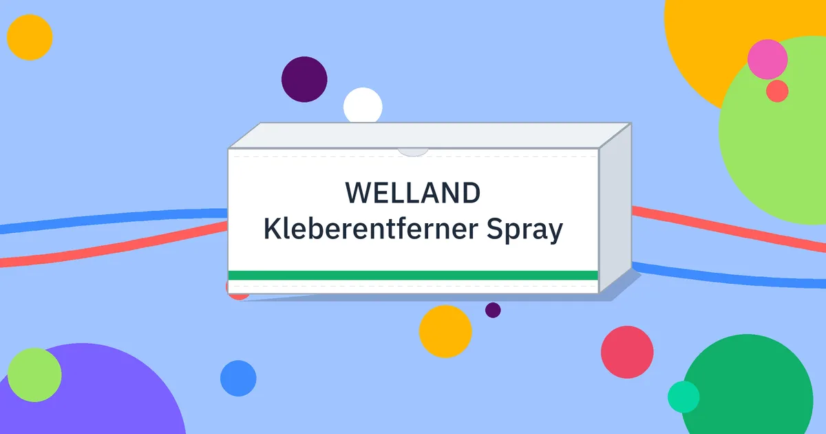 Symbolbild: Packung mit der Aufschrift WELLAND Kleberentferner Spray (PZN 10146584) – Verfügbarkeit und Bezug in Apotheken in Frankfurt am Main