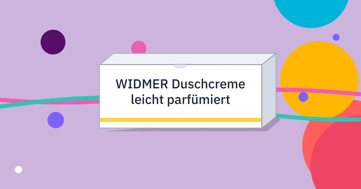 Symbolbild: Packung mit der Aufschrift WIDMER Duschcreme leicht parfümiert (PZN 16934845) – Verfügbarkeit und Bezug in Apotheken in Frankfurt am Main