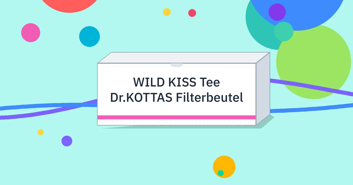 Symbolbild: Packung mit der Aufschrift WILD KISS Tee Dr.KOTTAS Filterbeutel (PZN 14249401) – Verfügbarkeit und Bezug in Apotheken in Frankfurt am Main