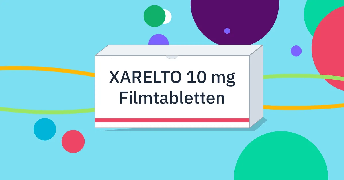 Symbolbild: Packung mit der Aufschrift XARELTO 10 mg Filmtabletten (PZN 18498644) – Verfügbarkeit und Bezug in Apotheken in Frankfurt am Main