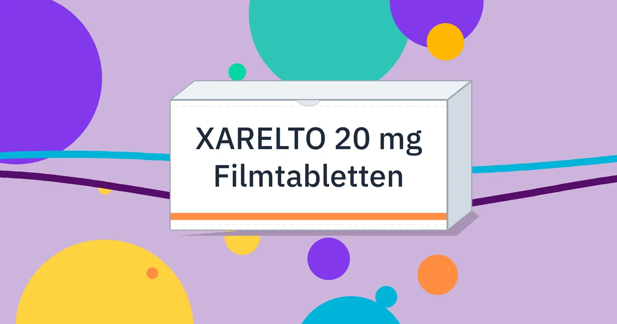 Symbolbild: Packung mit der Aufschrift XARELTO 20 mg Filmtabletten (PZN 15433839) – Verfügbarkeit und Bezug in Apotheken in Frankfurt am Main