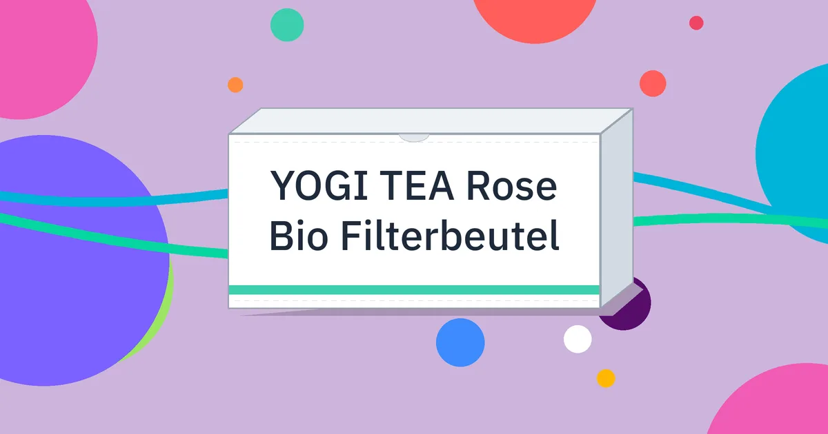 Symbolbild: Packung mit der Aufschrift YOGI TEA Rose Bio Filterbeutel (PZN 09687731) – Verfügbarkeit und Bezug in Apotheken in Frankfurt am Main
