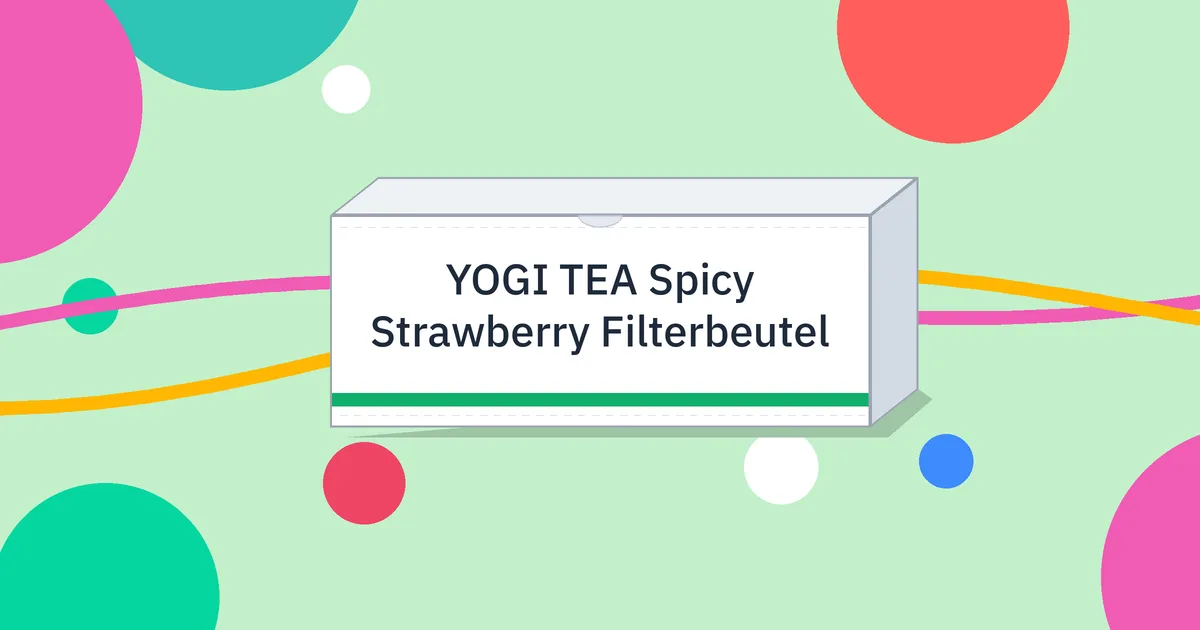 Symbolbild: Packung mit der Aufschrift YOGI TEA Spicy Strawberry Filterbeutel (PZN 19863347) – Verfügbarkeit und Bezug in Apotheken in Frankfurt am Main
