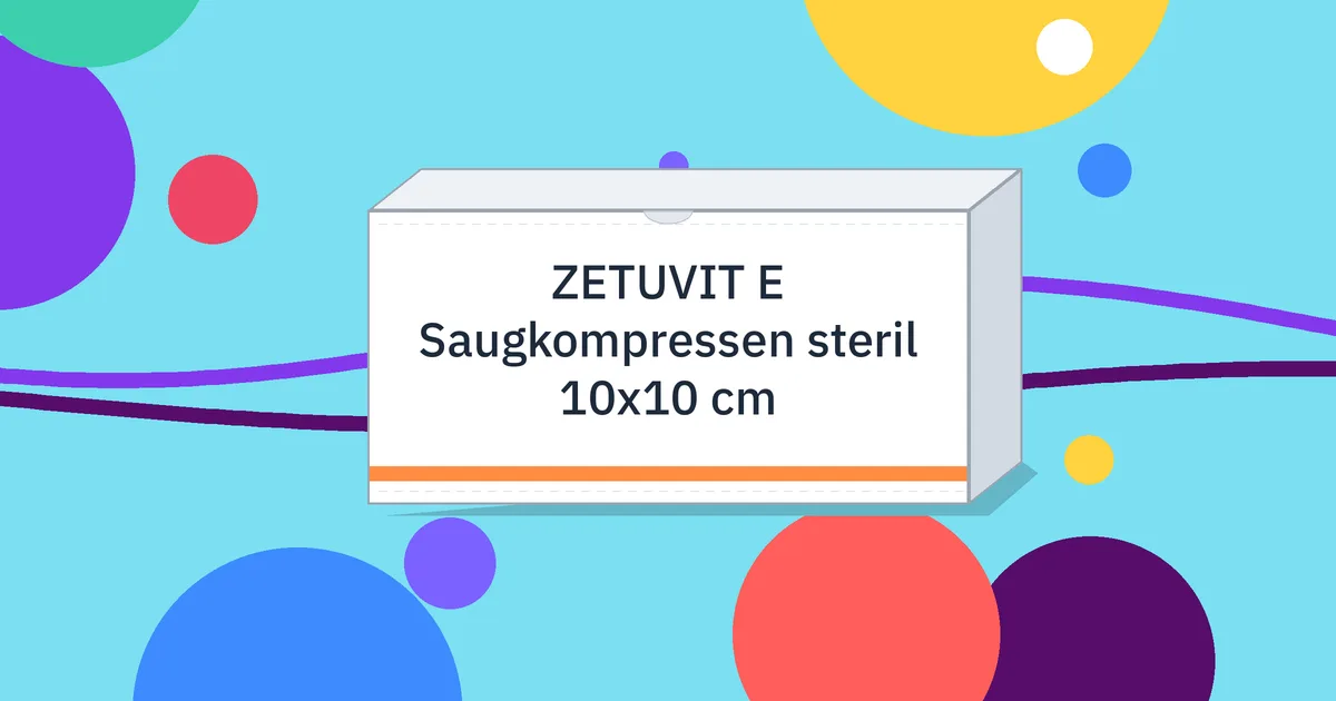 Symbolbild: Packung mit der Aufschrift ZETUVIT E Saugkompressen steril 10x10 cm (PZN 19118632) – Verfügbarkeit und Bezug in Apotheken in Frankfurt am Main