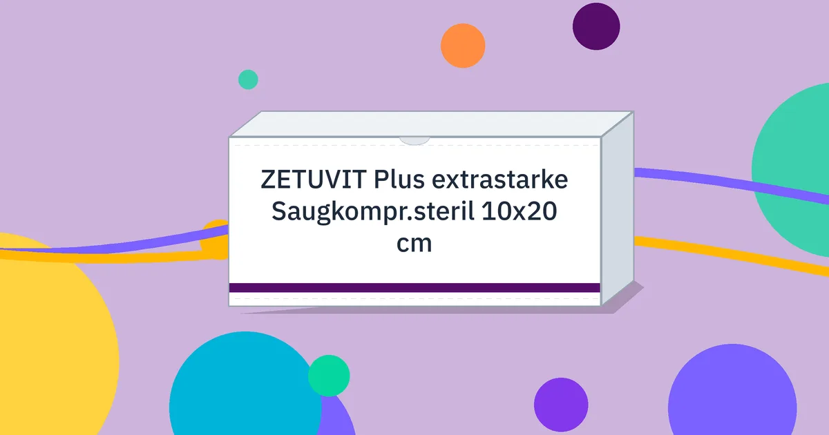 Symbolbild: Packung mit der Aufschrift ZETUVIT Plus extrastarke Saugkompr.steril 10x20 cm (PZN 19745895) – Verfügbarkeit und Bezug in Apotheken in Frankfurt am Main