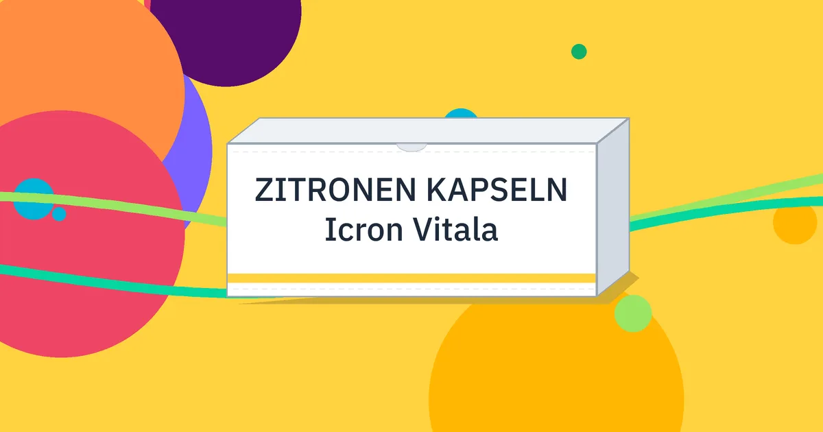 Symbolbild: Packung mit der Aufschrift ZITRONEN KAPSELN Icron Vitala (PZN 01582470) – Verfügbarkeit und Bezug in Apotheken in Frankfurt am Main
