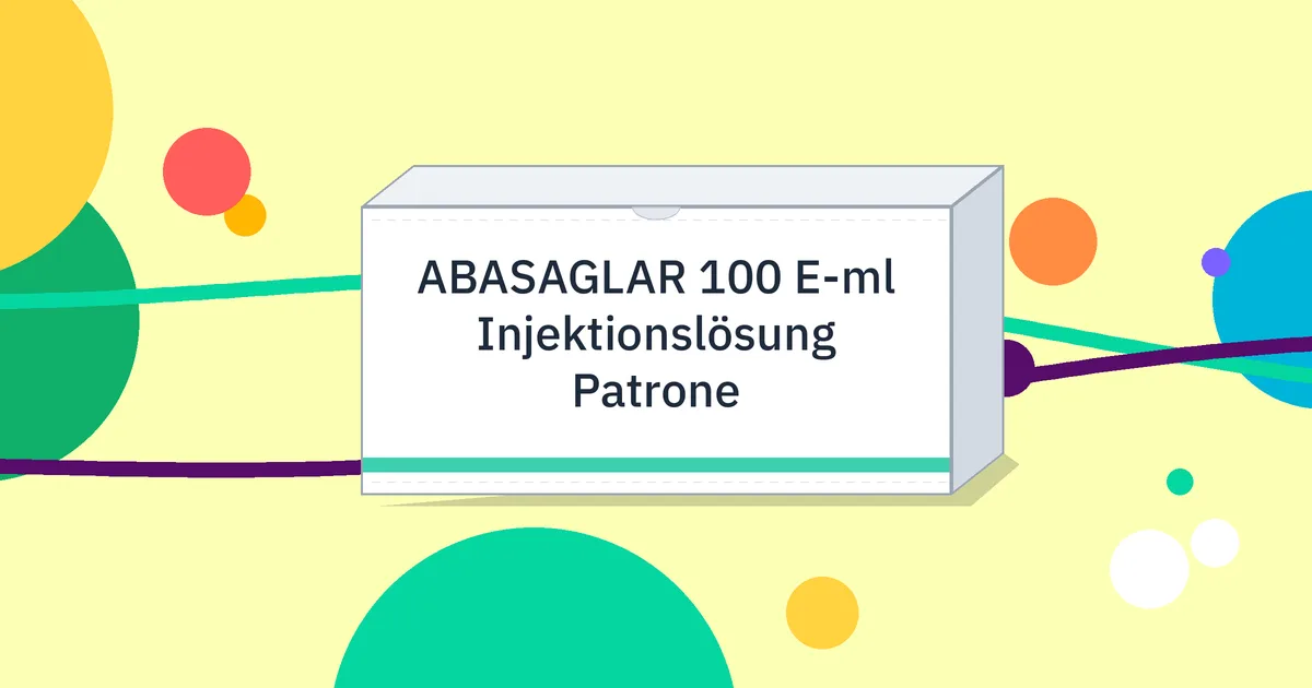 Symbolbild: Packung mit der Aufschrift ABASAGLAR 100 E-ml Injektionslösung Patrone (PZN 11219144) – Verfügbarkeit und Bezug in Apotheken in Frankfurt am Main