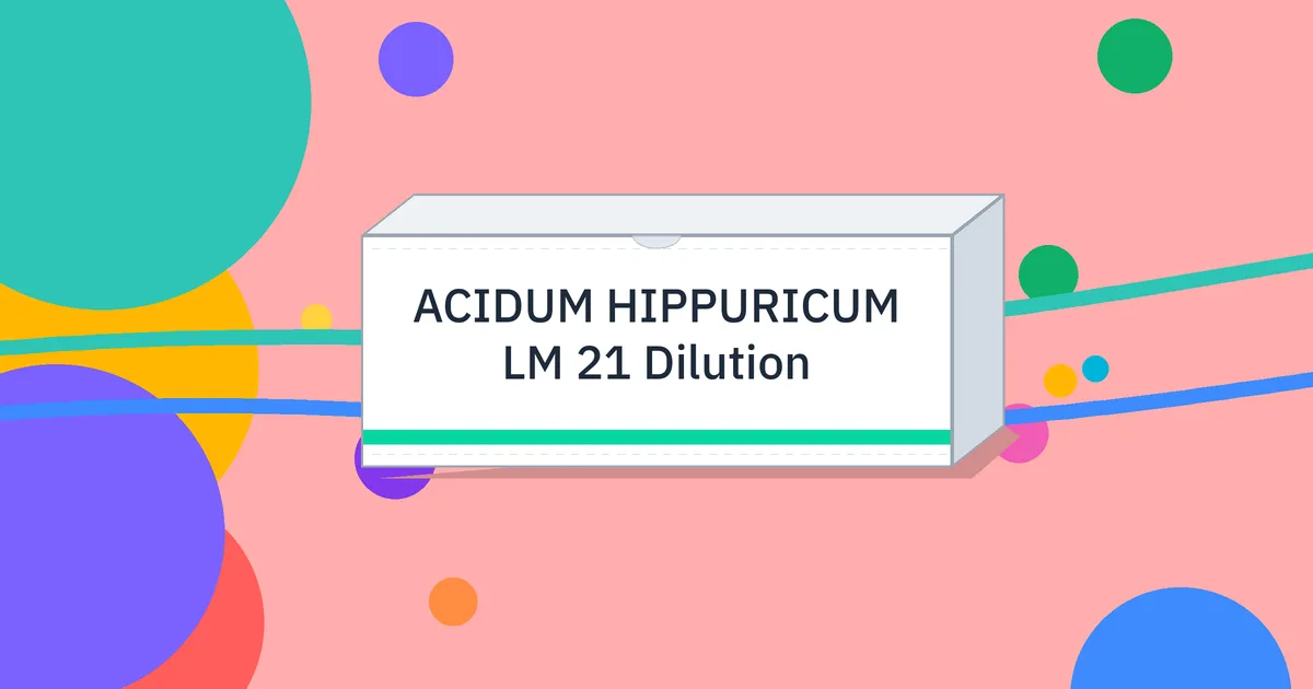 Symbolbild: Packung mit der Aufschrift ACIDUM HIPPURICUM LM 21 Dilution (PZN 13277602) – Verfügbarkeit und Bezug in Apotheken in Frankfurt am Main