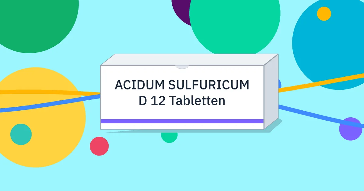 Symbolbild: Packung mit der Aufschrift ACIDUM SULFURICUM D 12 Tabletten (PZN 02892221) – Verfügbarkeit und Bezug in Apotheken in Frankfurt am Main