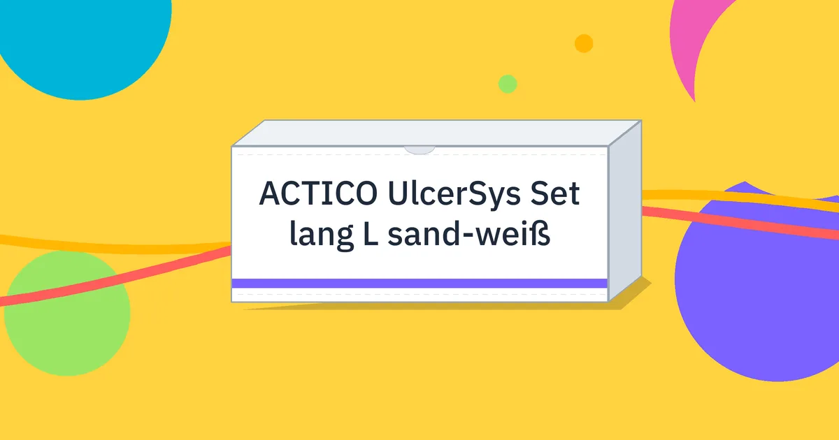 Symbolbild: Packung mit der Aufschrift ACTICO UlcerSys Set lang L sand-weiß (PZN 10233834) – Verfügbarkeit und Bezug in Apotheken in Frankfurt am Main