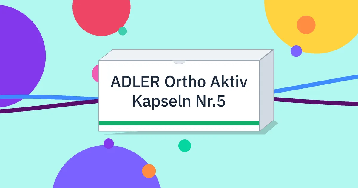 Symbolbild: Packung mit der Aufschrift ADLER Ortho Aktiv Kapseln Nr.5 (PZN 06122135) – Verfügbarkeit und Bezug in Apotheken in Frankfurt am Main