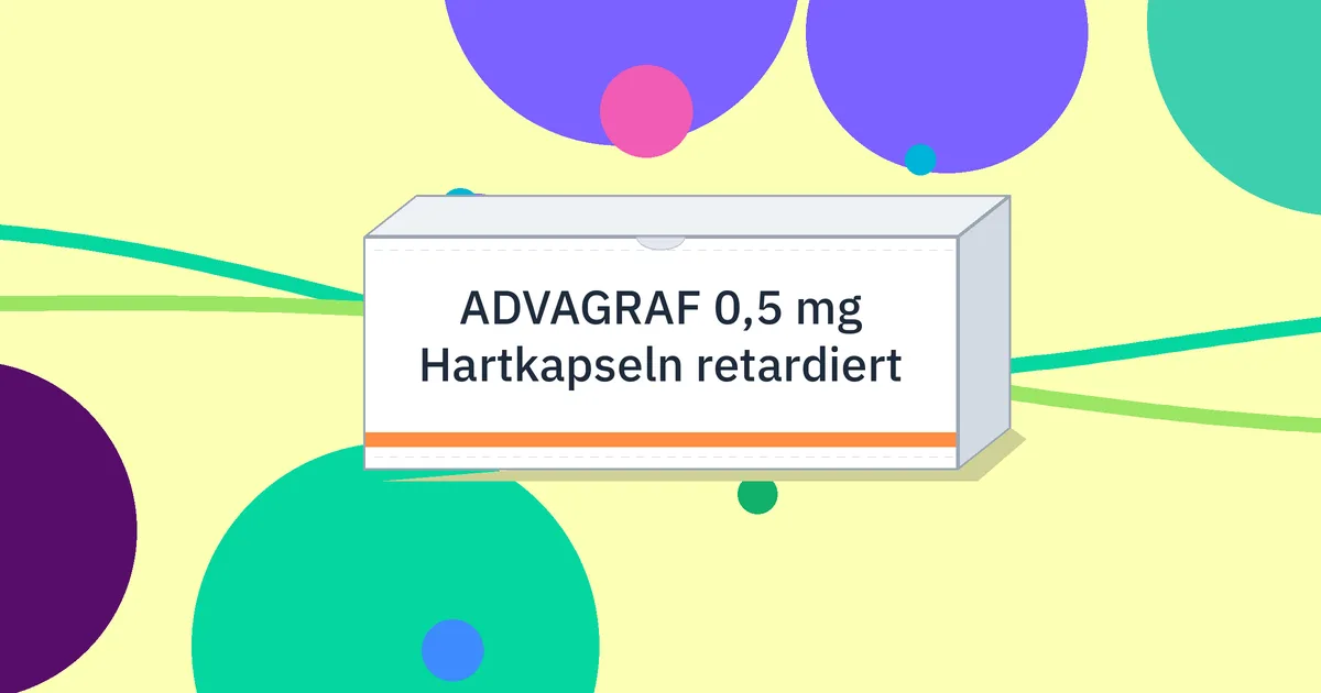Symbolbild: Packung mit der Aufschrift ADVAGRAF 0,5 mg Hartkapseln retardiert (PZN 12392057) – Verfügbarkeit und Bezug in Apotheken in Frankfurt am Main