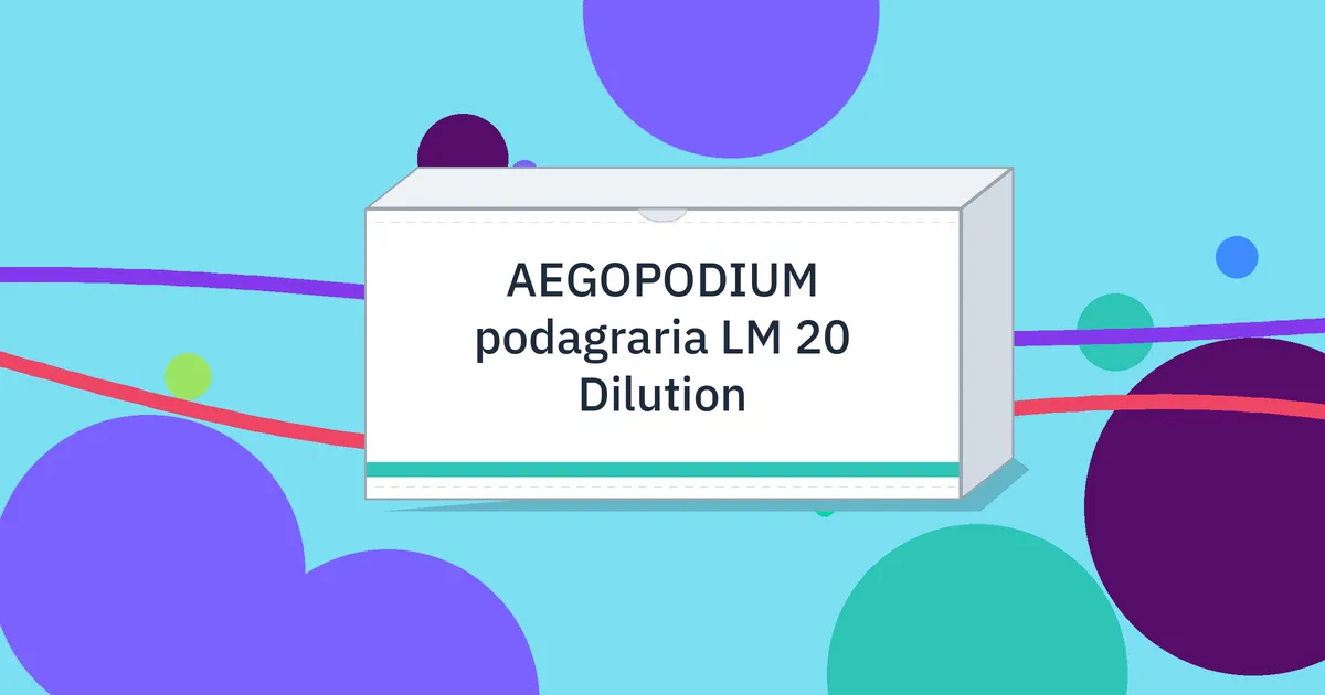 Symbolbild: Packung mit der Aufschrift AEGOPODIUM podagraria LM 20 Dilution (PZN 13298484) – Verfügbarkeit und Bezug in Apotheken in Frankfurt am Main