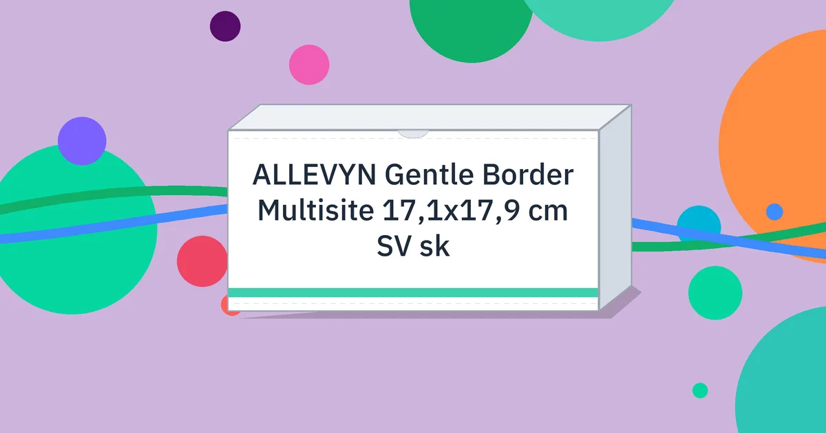 Symbolbild: Packung mit der Aufschrift ALLEVYN Gentle Border Multisite 17,1x17,9 cm SV sk (PZN 20574542) – Verfügbarkeit und Bezug in Apotheken in Frankfurt am Main