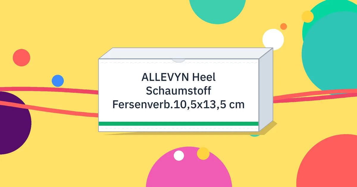 Symbolbild: Packung mit der Aufschrift ALLEVYN Heel Schaumstoff Fersenverb.10,5x13,5 cm (PZN 18399942) – Verfügbarkeit und Bezug in Apotheken in Frankfurt am Main