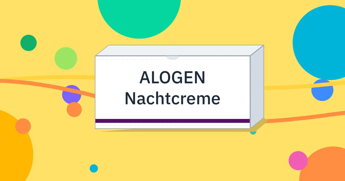 Symbolbild: Packung mit der Aufschrift ALOGEN Nachtcreme (PZN 09527105) – Verfügbarkeit und Bezug in Apotheken in Frankfurt am Main