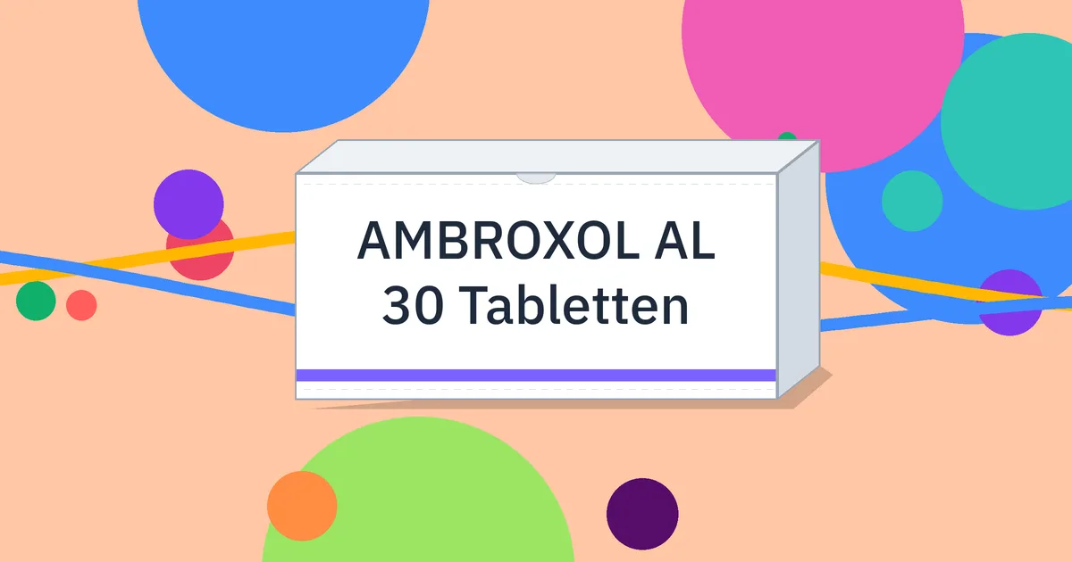 Symbolbild: Packung mit der Aufschrift AMBROXOL AL 30 Tabletten (PZN 04765805) – Verfügbarkeit und Bezug in Apotheken in Frankfurt am Main
