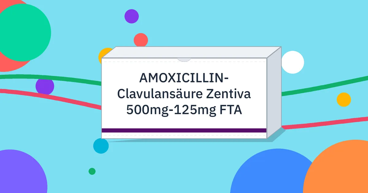 Symbolbild: Packung mit der Aufschrift AMOXICILLIN-Clavulansäure Zentiva 500mg-125mg FTA (PZN 19969904) – Verfügbarkeit und Bezug in Apotheken in Frankfurt am Main