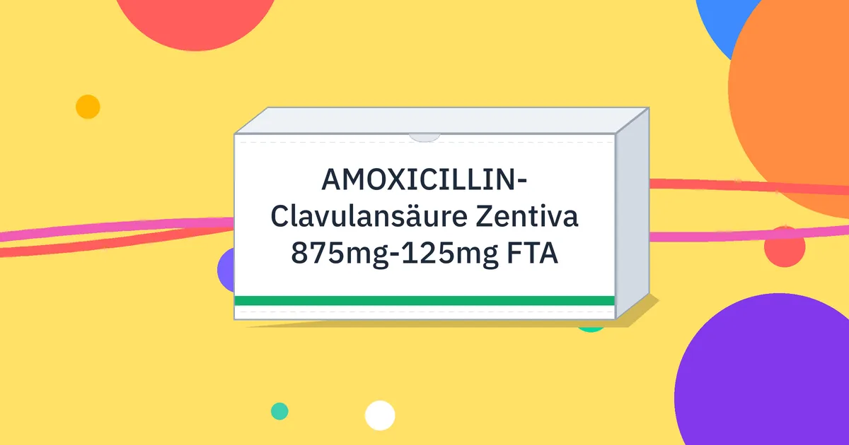 Symbolbild: Packung mit der Aufschrift AMOXICILLIN-Clavulansäure Zentiva 875mg-125mg FTA (PZN 19335358) – Verfügbarkeit und Bezug in Apotheken in Frankfurt am Main
