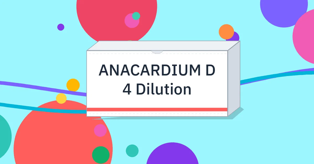 Symbolbild: Packung mit der Aufschrift ANACARDIUM D 4 Dilution (PZN 02400784) – Verfügbarkeit und Bezug in Apotheken in Frankfurt am Main