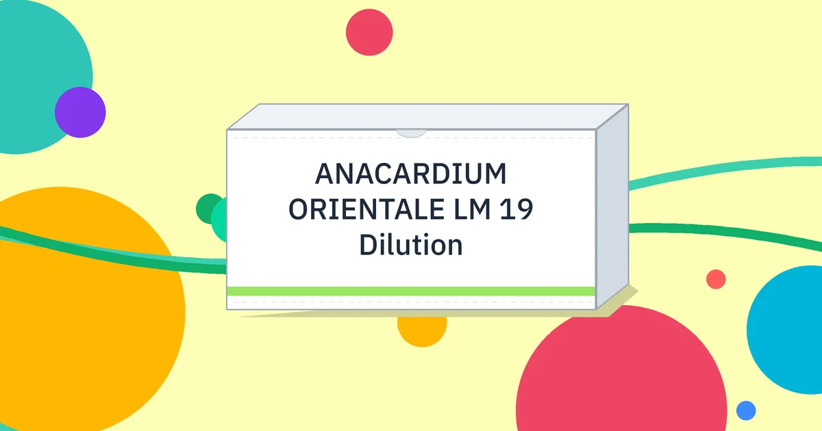 Symbolbild: Packung mit der Aufschrift ANACARDIUM ORIENTALE LM 19 Dilution (PZN 12762034) – Verfügbarkeit und Bezug in Apotheken in Frankfurt am Main