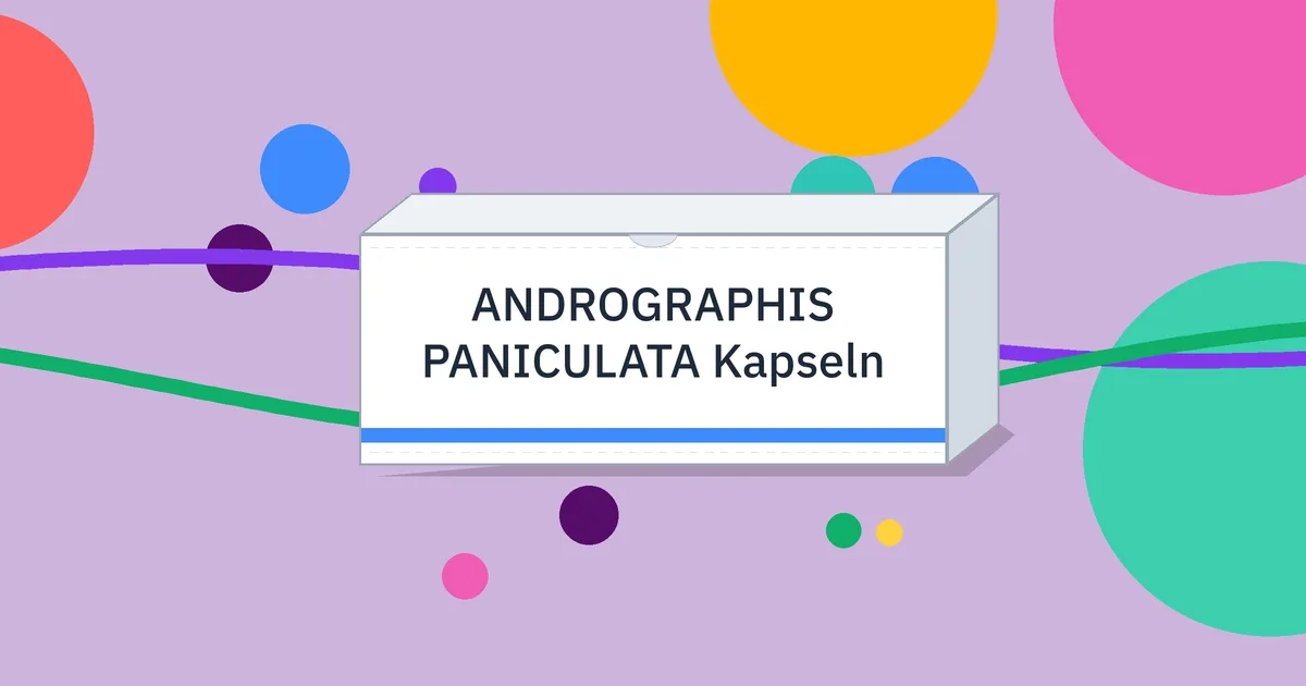 Symbolbild: Packung mit der Aufschrift ANDROGRAPHIS PANICULATA Kapseln (PZN 07643333) – Verfügbarkeit und Bezug in Apotheken in Frankfurt am Main