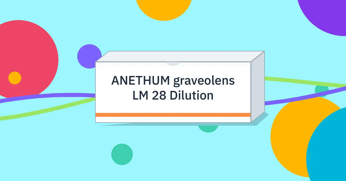 Symbolbild: Packung mit der Aufschrift ANETHUM graveolens LM 28 Dilution (PZN 16008297) – Verfügbarkeit und Bezug in Apotheken in Frankfurt am Main