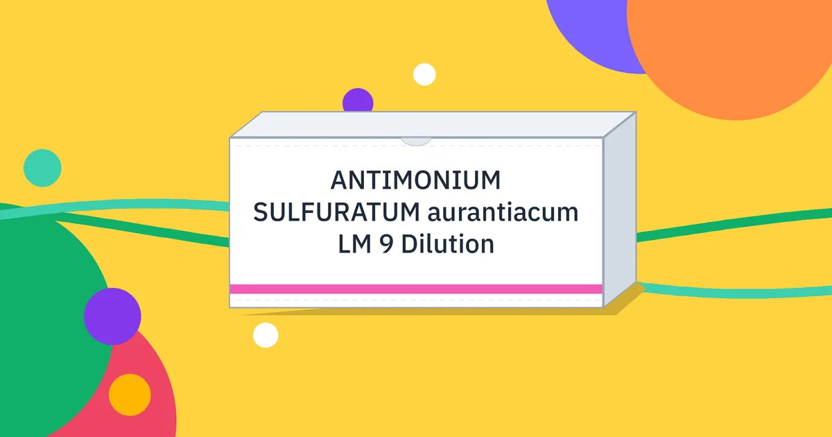 Symbolbild: Packung mit der Aufschrift ANTIMONIUM SULFURATUM aurantiacum LM 9 Dilution (PZN 13375291) – Verfügbarkeit und Bezug in Apotheken in Frankfurt am Main