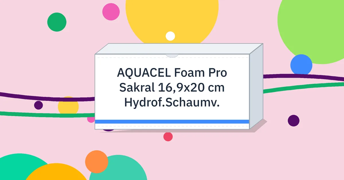 Symbolbild: Packung mit der Aufschrift AQUACEL Foam Pro Sakral 16,9x20 cm Hydrof.Schaumv. (PZN 19348013) – Verfügbarkeit und Bezug in Apotheken in Frankfurt am Main