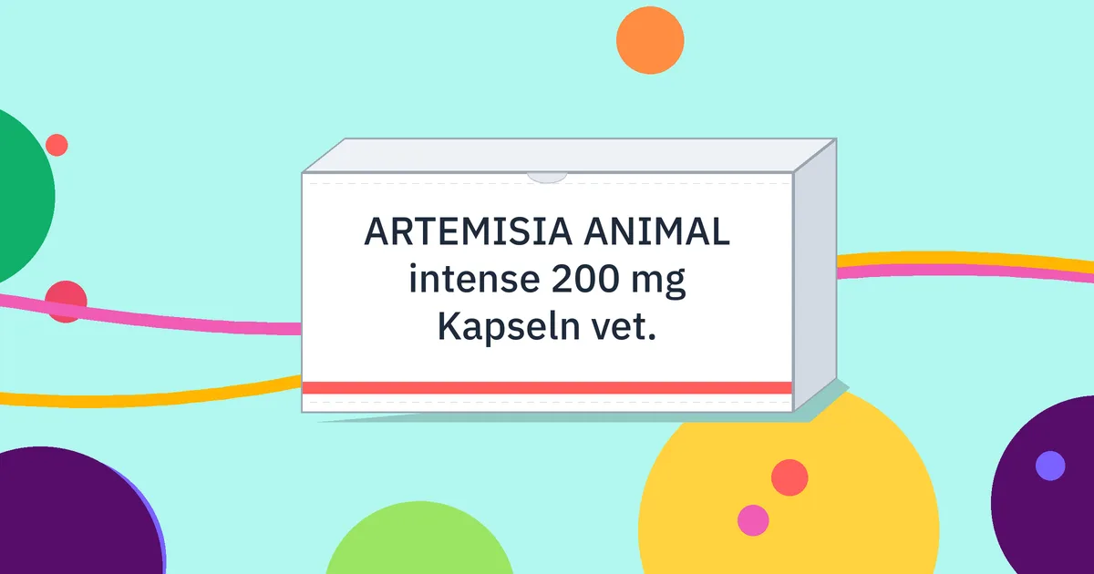 Symbolbild: Packung mit der Aufschrift ARTEMISIA ANIMAL intense 200 mg Kapseln vet. (PZN 18466578) – Verfügbarkeit und Bezug in Apotheken in Frankfurt am Main