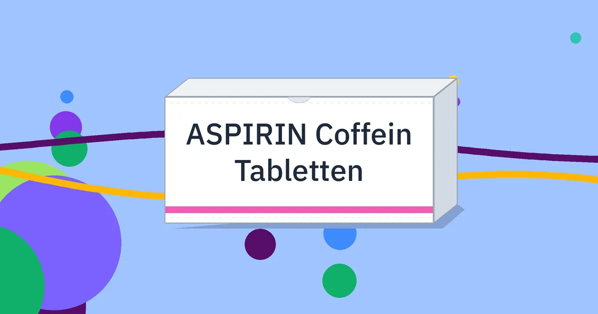 Symbolbild: Packung mit der Aufschrift ASPIRIN Coffein Tabletten (PZN 05461711) – Verfügbarkeit und Bezug in Apotheken in Frankfurt am Main