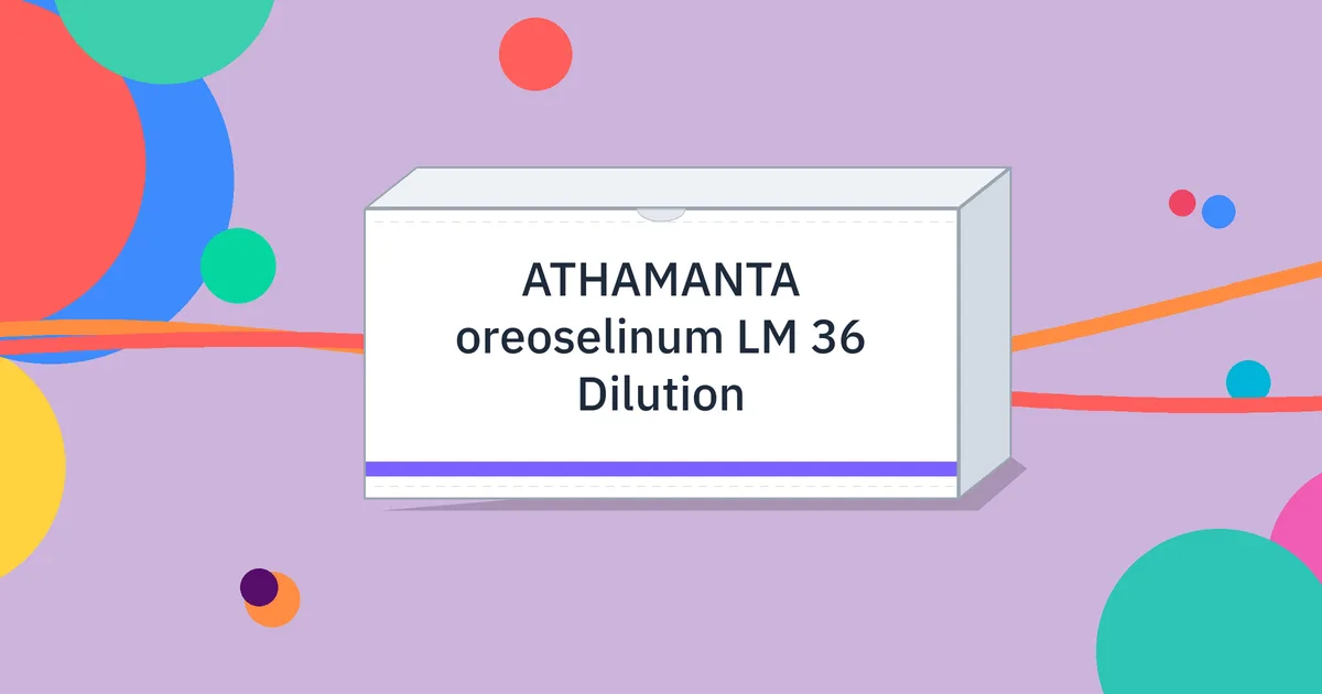 Symbolbild: Packung mit der Aufschrift ATHAMANTA oreoselinum LM 36 Dilution (PZN 13406347) – Verfügbarkeit und Bezug in Apotheken in Frankfurt am Main