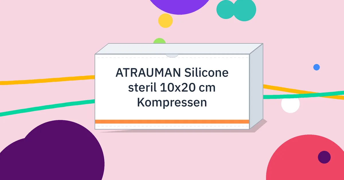 Symbolbild: Packung mit der Aufschrift ATRAUMAN Silicone steril 10x20 cm Kompressen (PZN 15823440) – Verfügbarkeit und Bezug in Apotheken in Frankfurt am Main