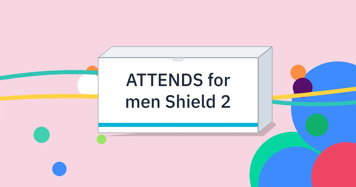 Symbolbild: Packung mit der Aufschrift ATTENDS for men Shield 2 (PZN 02414970) – Verfügbarkeit und Bezug in Apotheken in Frankfurt am Main