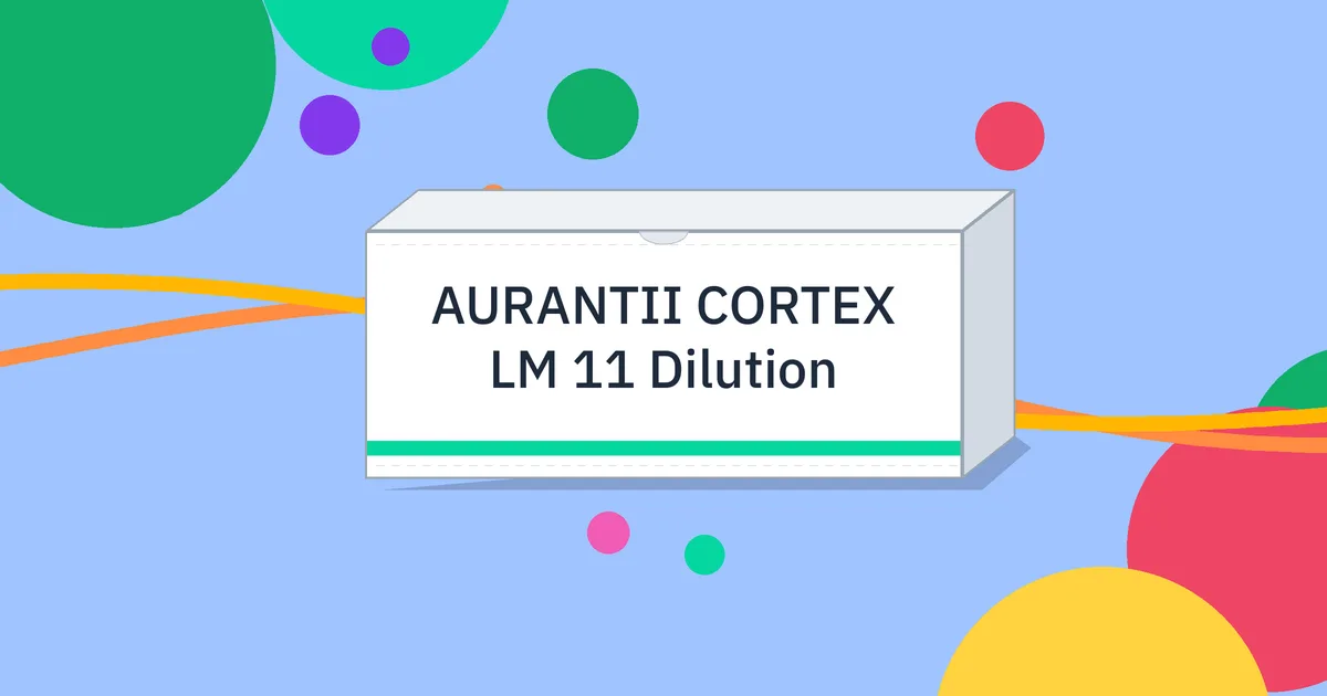 Symbolbild: Packung mit der Aufschrift AURANTII CORTEX LM 11 Dilution (PZN 13372973) – Verfügbarkeit und Bezug in Apotheken in Frankfurt am Main
