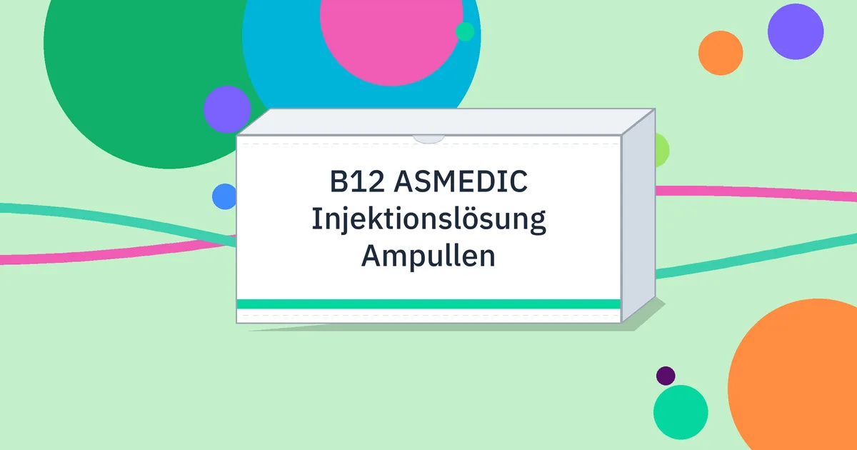 Symbolbild: Packung mit der Aufschrift B12 ASMEDIC Injektionslösung Ampullen (PZN 01888016) – Verfügbarkeit und Bezug in Apotheken in Frankfurt am Main