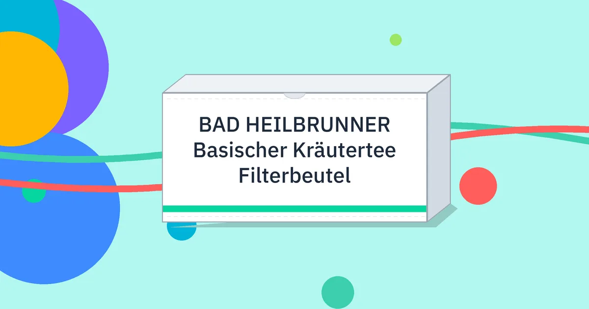 Symbolbild: Packung mit der Aufschrift BAD HEILBRUNNER Basischer Kräutertee Filterbeutel (PZN 04352397) – Verfügbarkeit und Bezug in Apotheken in Frankfurt am Main