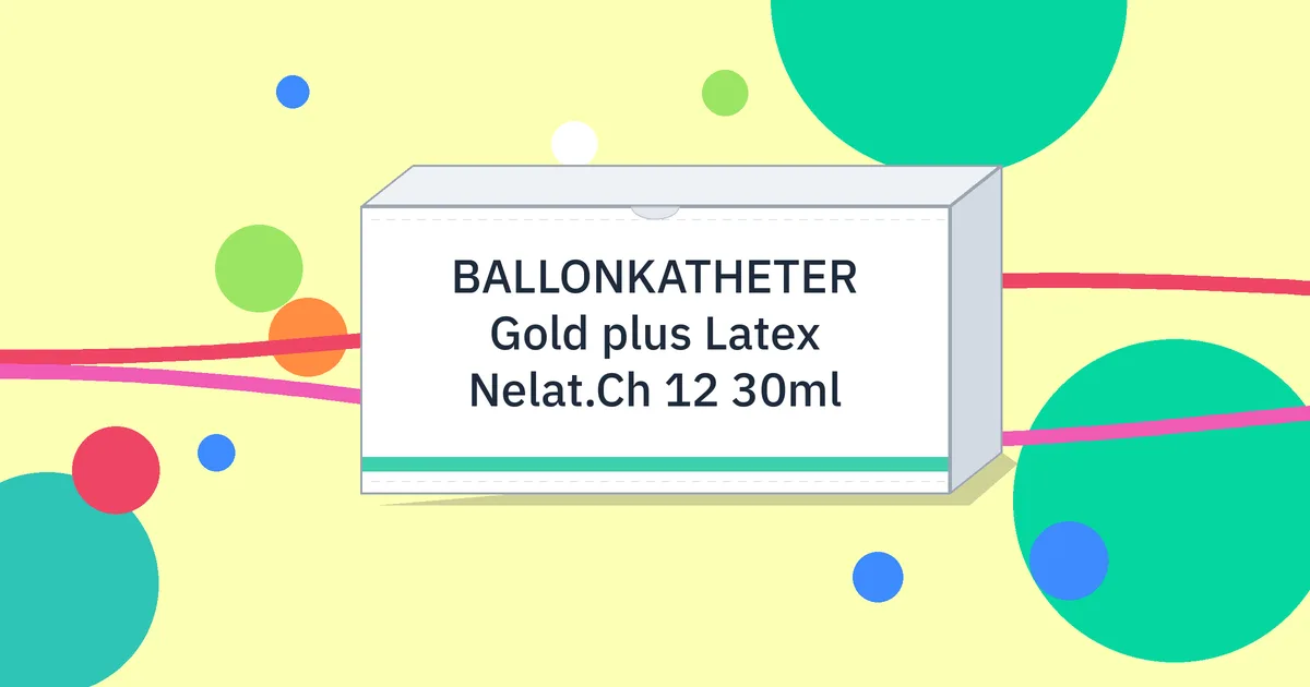 Symbolbild: Packung mit der Aufschrift BALLONKATHETER Gold plus Latex Nelat.Ch 12 30ml (PZN 04903779) – Verfügbarkeit und Bezug in Apotheken in Frankfurt am Main