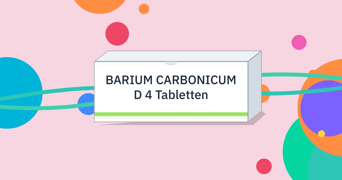 Symbolbild: Packung mit der Aufschrift BARIUM CARBONICUM D 4 Tabletten (PZN 01759885) – Verfügbarkeit und Bezug in Apotheken in Frankfurt am Main