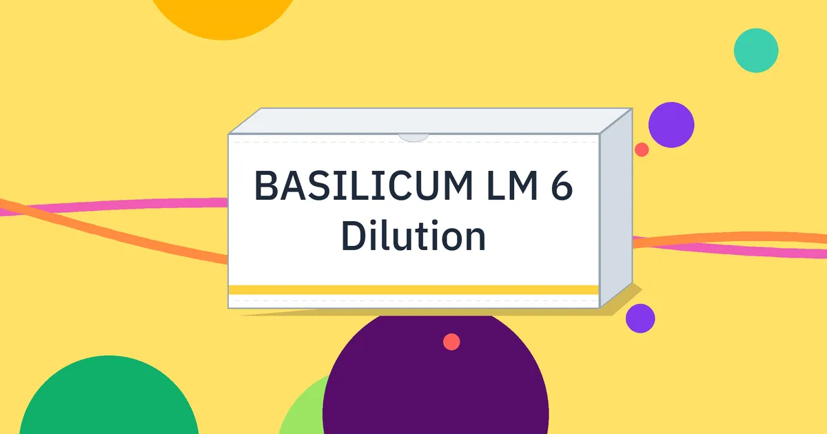Symbolbild: Packung mit der Aufschrift BASILICUM LM 6 Dilution (PZN 12790668) – Verfügbarkeit und Bezug in Apotheken in Frankfurt am Main