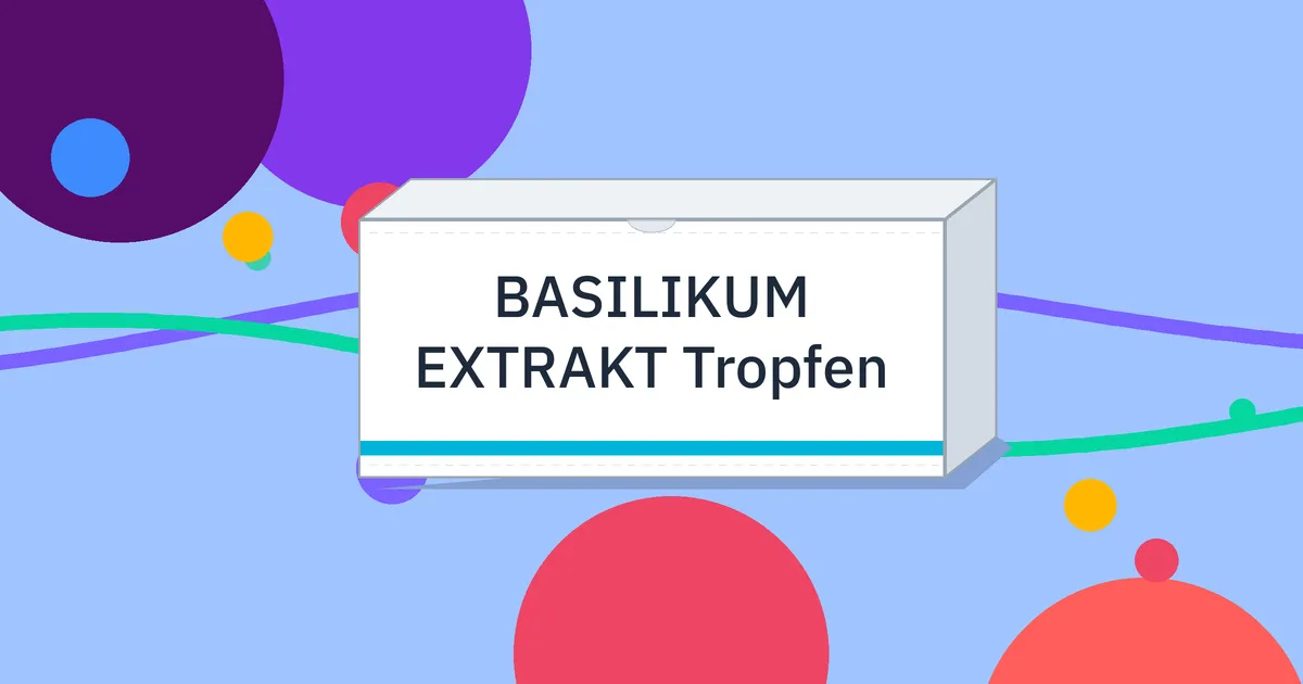 Symbolbild: Packung mit der Aufschrift BASILIKUM EXTRAKT Tropfen (PZN 20210900) – Verfügbarkeit und Bezug in Apotheken in Frankfurt am Main
