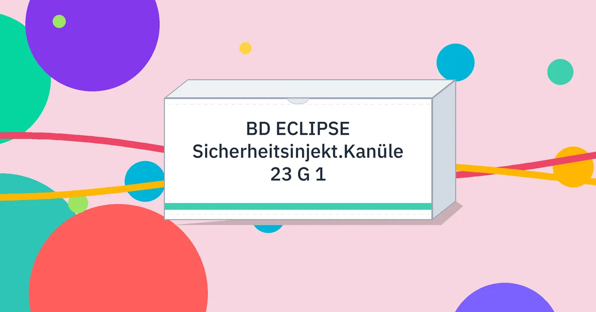 Symbolbild: Packung mit der Aufschrift BD ECLIPSE Sicherheitsinjekt.Kanüle 23 G 1 (PZN 04219617) – Verfügbarkeit und Bezug in Apotheken in Frankfurt am Main