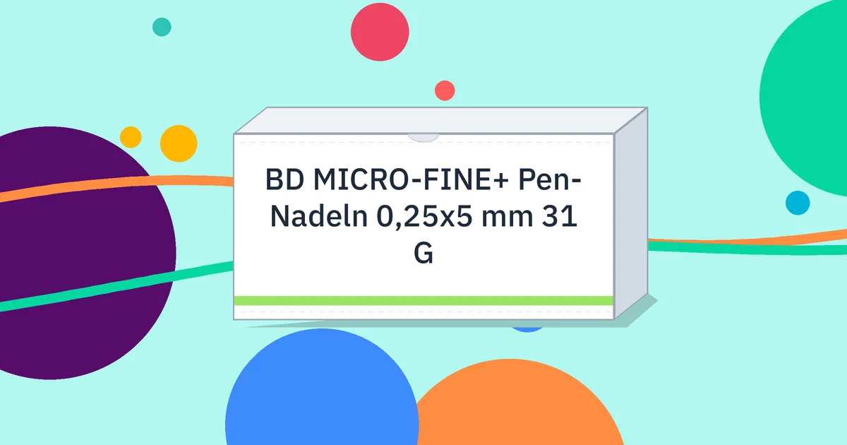 Symbolbild: Packung mit der Aufschrift BD MICRO-FINE+ Pen-Nadeln 0,25x5 mm 31 G (PZN 16625423) – Verfügbarkeit und Bezug in Apotheken in Frankfurt am Main