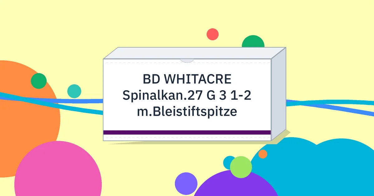 Symbolbild: Packung mit der Aufschrift BD WHITACRE Spinalkan.27 G 3 1-2 m.Bleistiftspitze (PZN 07546162) – Verfügbarkeit und Bezug in Apotheken in Frankfurt am Main