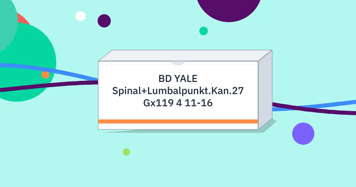 Symbolbild: Packung mit der Aufschrift BD YALE Spinal+Lumbalpunkt.Kan.27 Gx119 4 11-16 (PZN 07546009) – Verfügbarkeit und Bezug in Apotheken in Frankfurt am Main